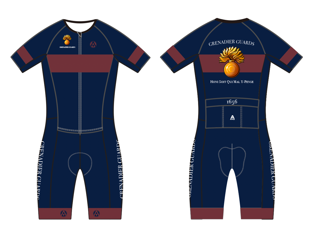 GRENADIER GUARDS TRI PRO ENDURANCE RACE SPEED TRI SUIT